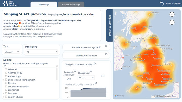 Mapping social sciences, humanities and arts (SHAPE) provision in UK ...